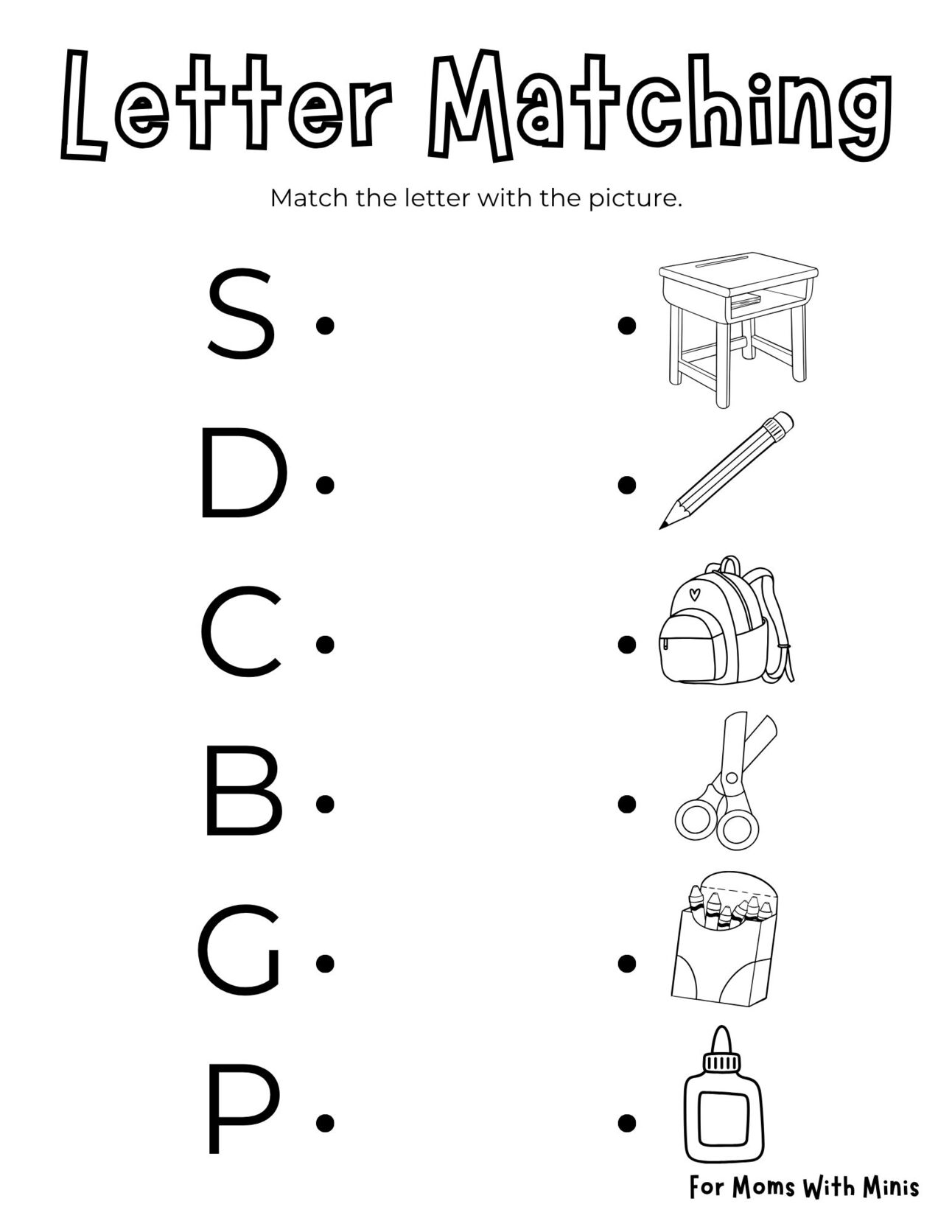 Back-to-School Letter Matching