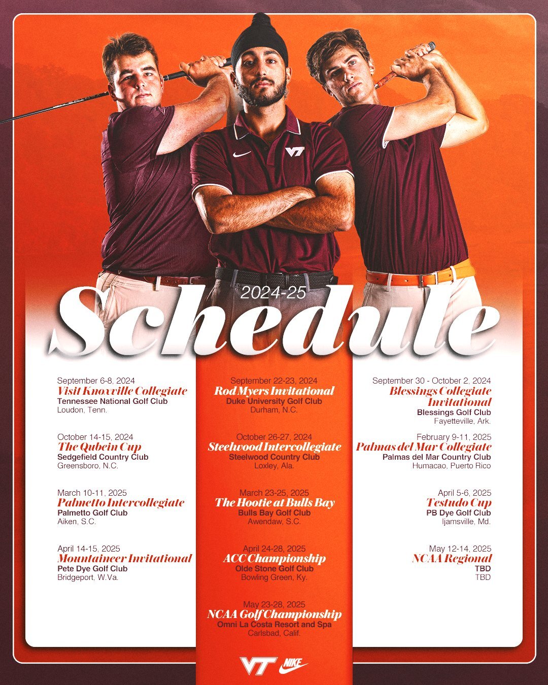 Inside HokieSports: Men's Golf Schedule Released