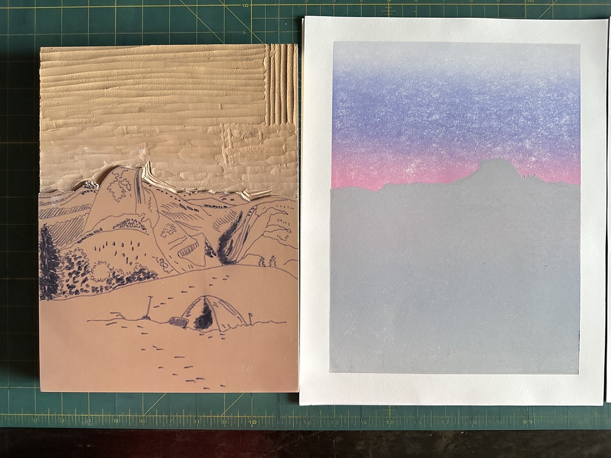 Reduction Linocut Week 3 - Transparent Base