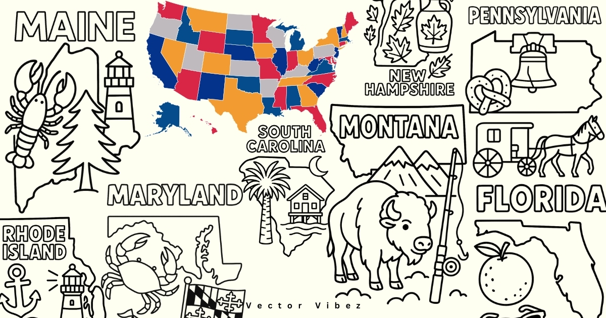 🇺🇸 50 States Coloring Book: Epic USA Geography Fun! 🖍️