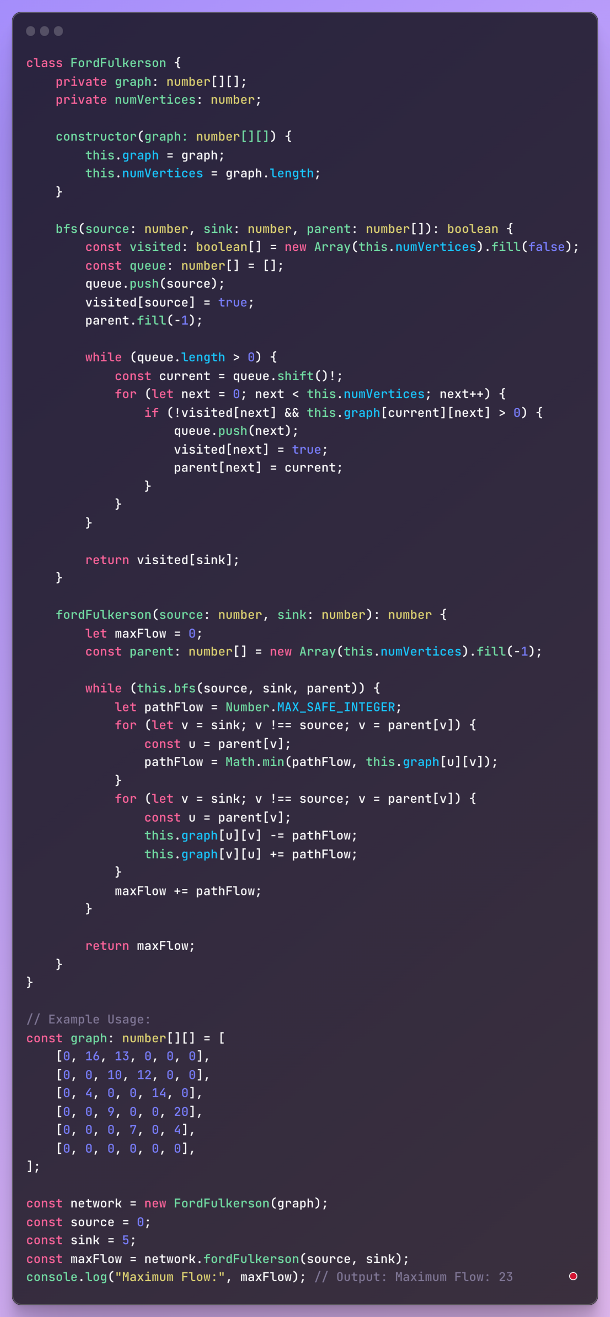 Optimizing Network Flow: Ford-Fulkerson Algorithm in TypeScript