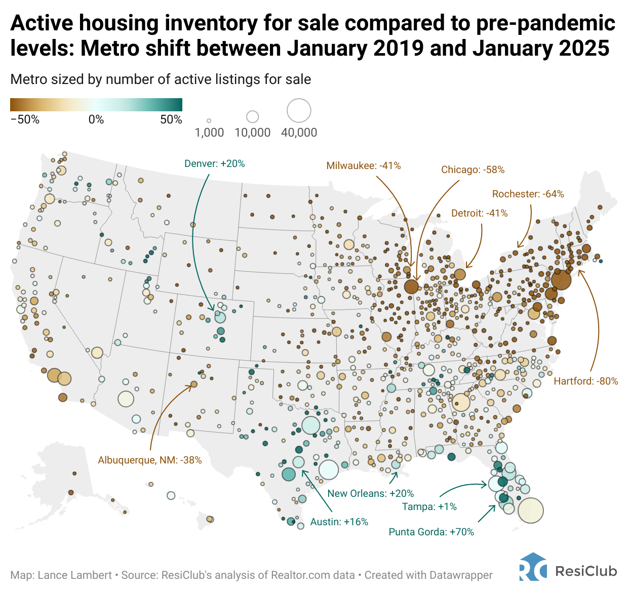 41 housing markets where homebuyers have gained power