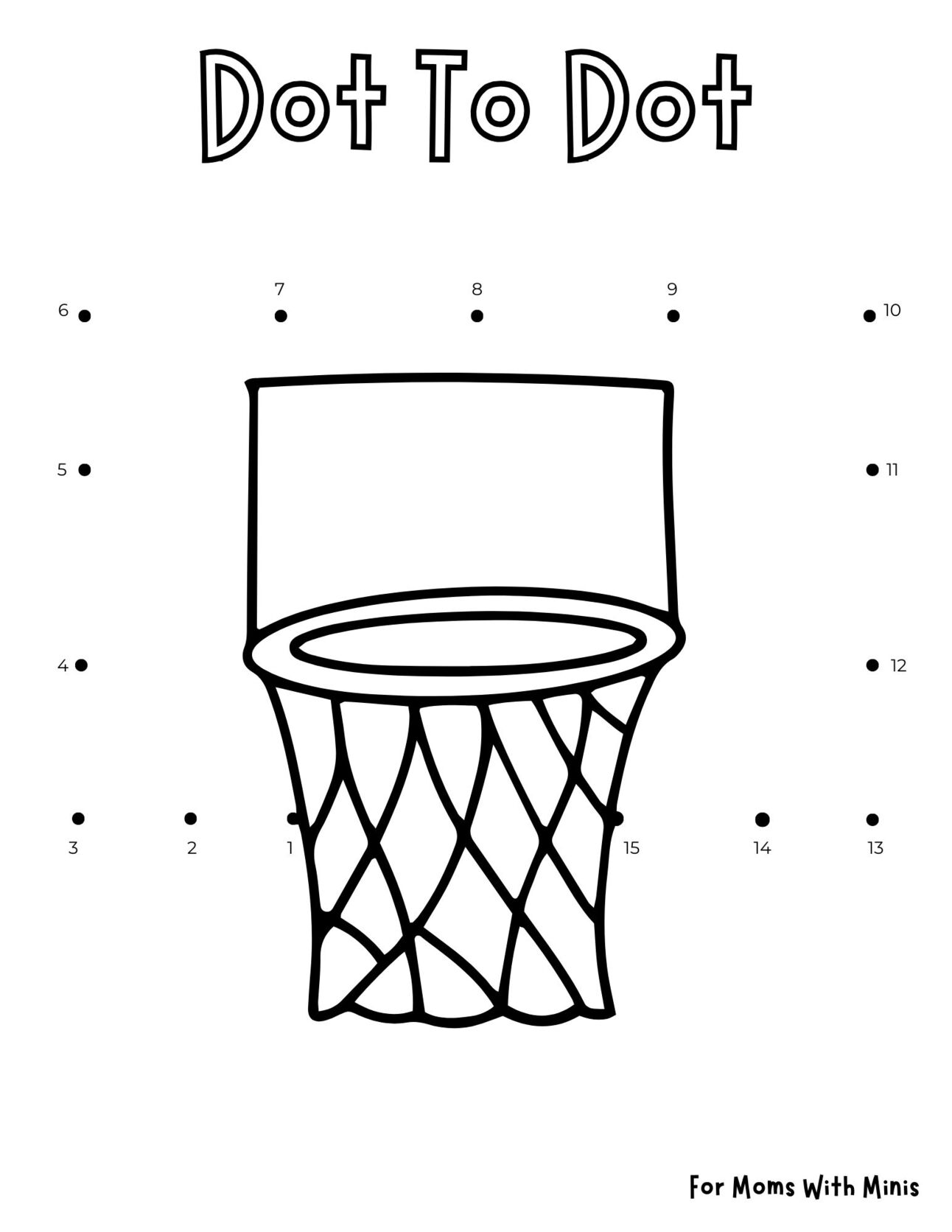 Basketball Hoop Dot To Dot