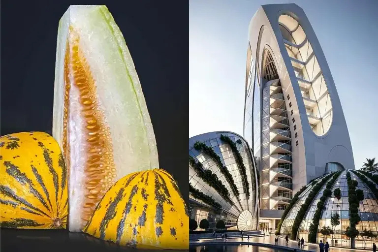 Architectural Designs from AI and Vegetables