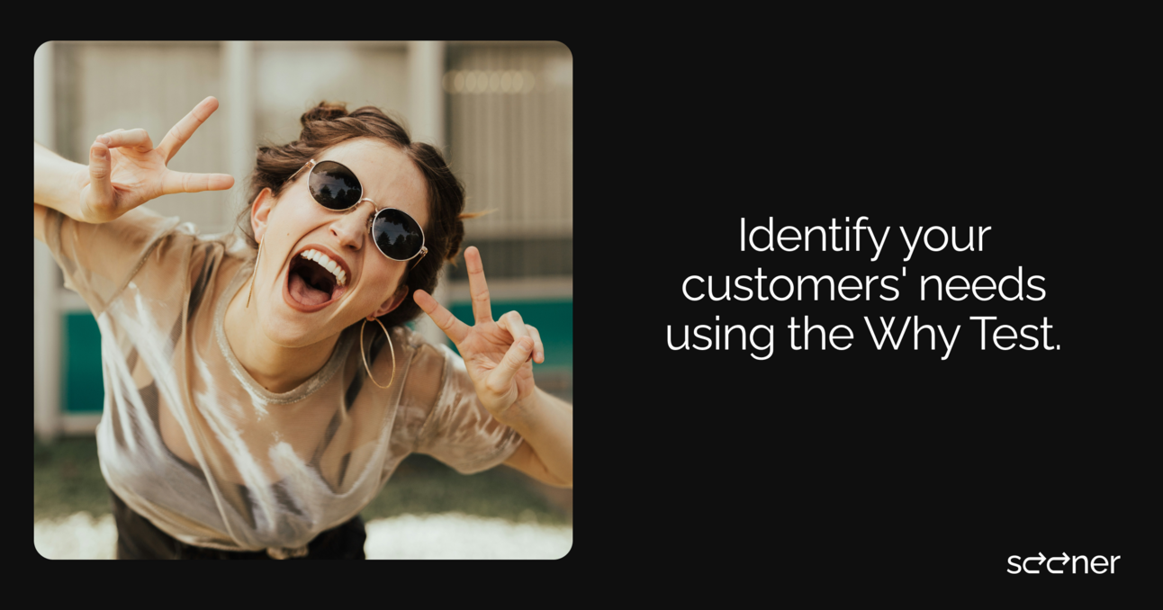 Identify your customers' needs using the Why Test.