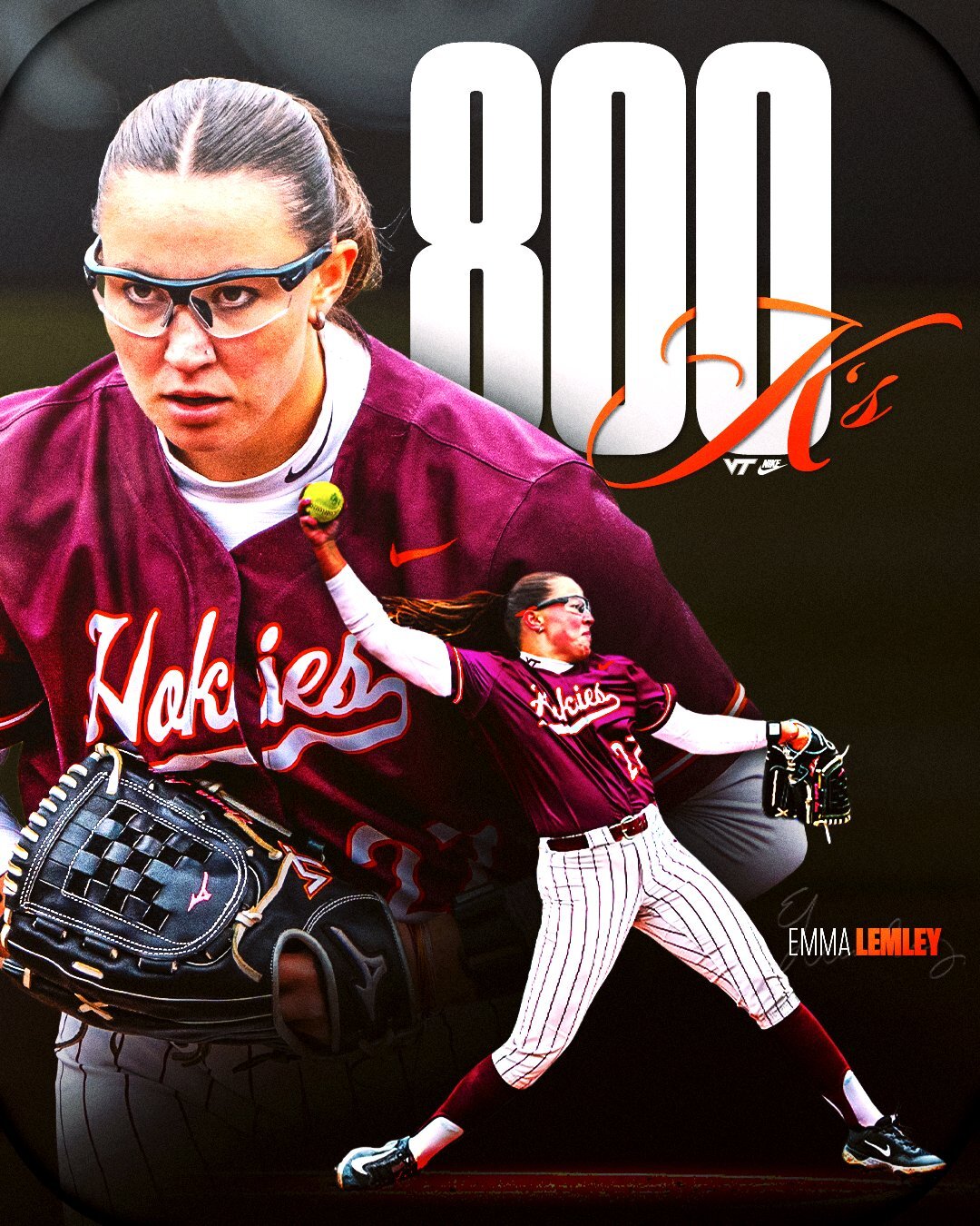 Virginia Tech Softball pitcher Emma Lemley leads the NCAA Division I in ...
