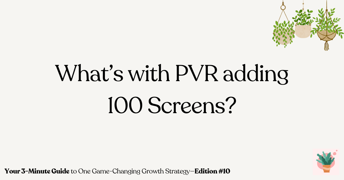 What’s with PVR adding 100 screens?