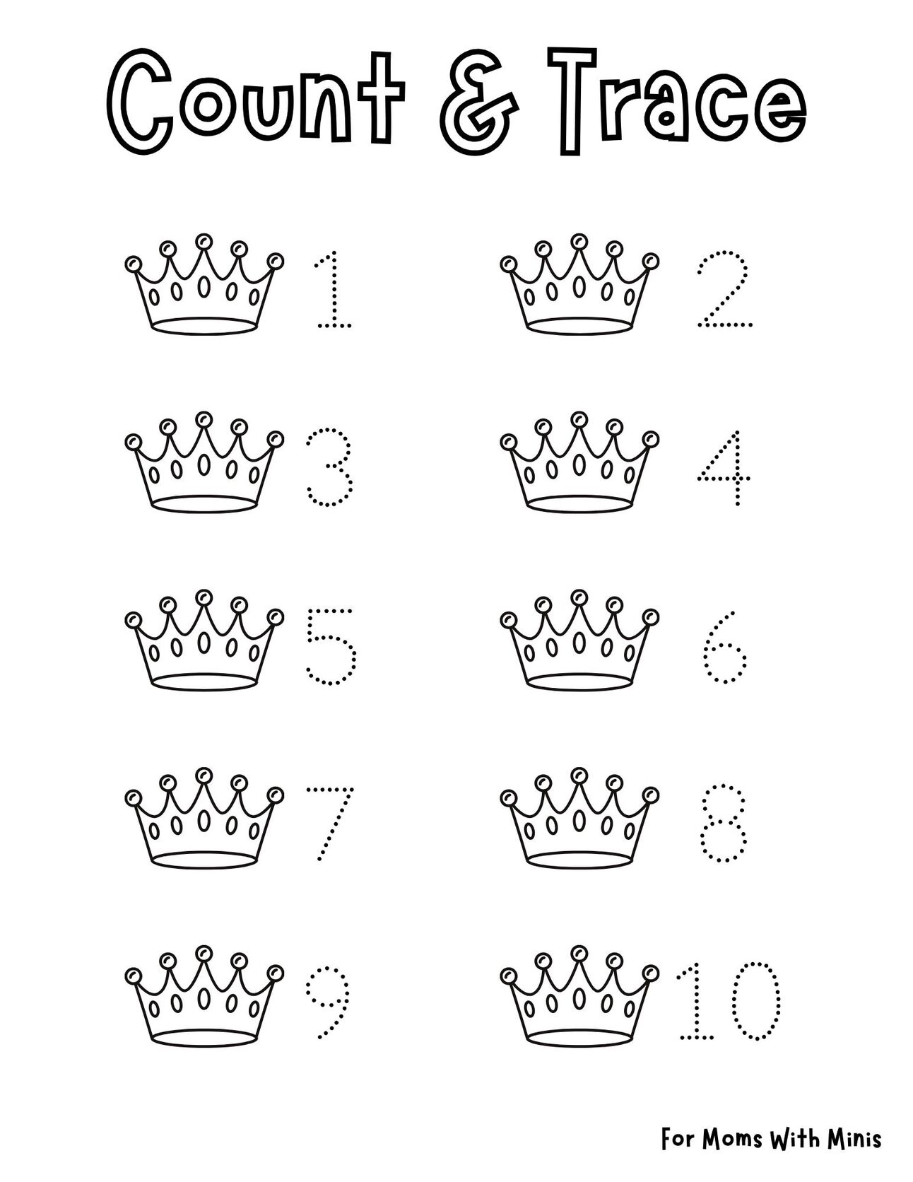 Count The Crowns and Trace The Numbers