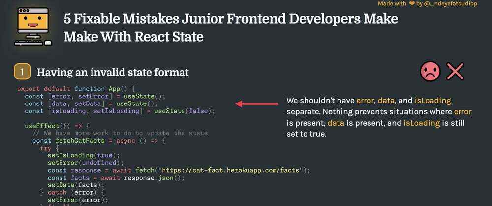 React: 5 Small (Yet Easily Fixable) Mistakes Junior Frontend Developers Make With React State