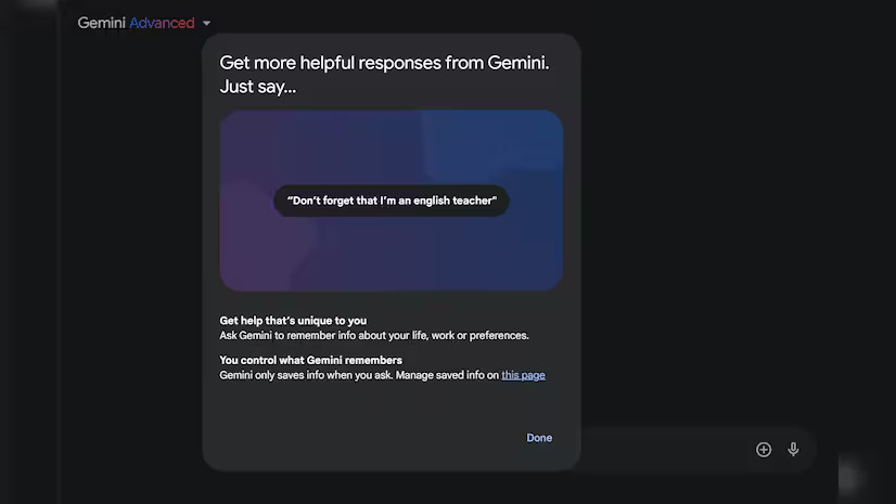 Google Gemini Adds Memory-Like Personalization Feature