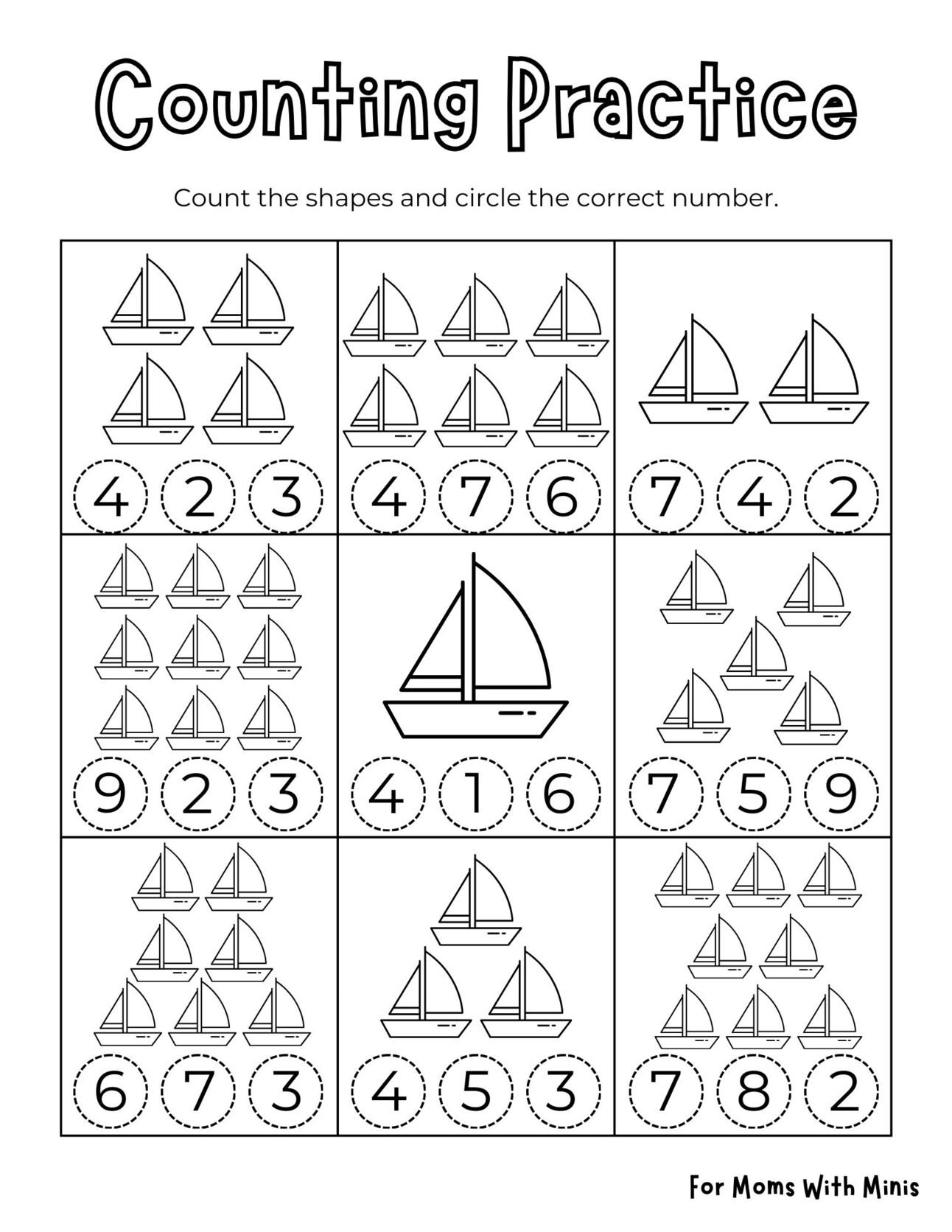 Boat Themed Counting Practice