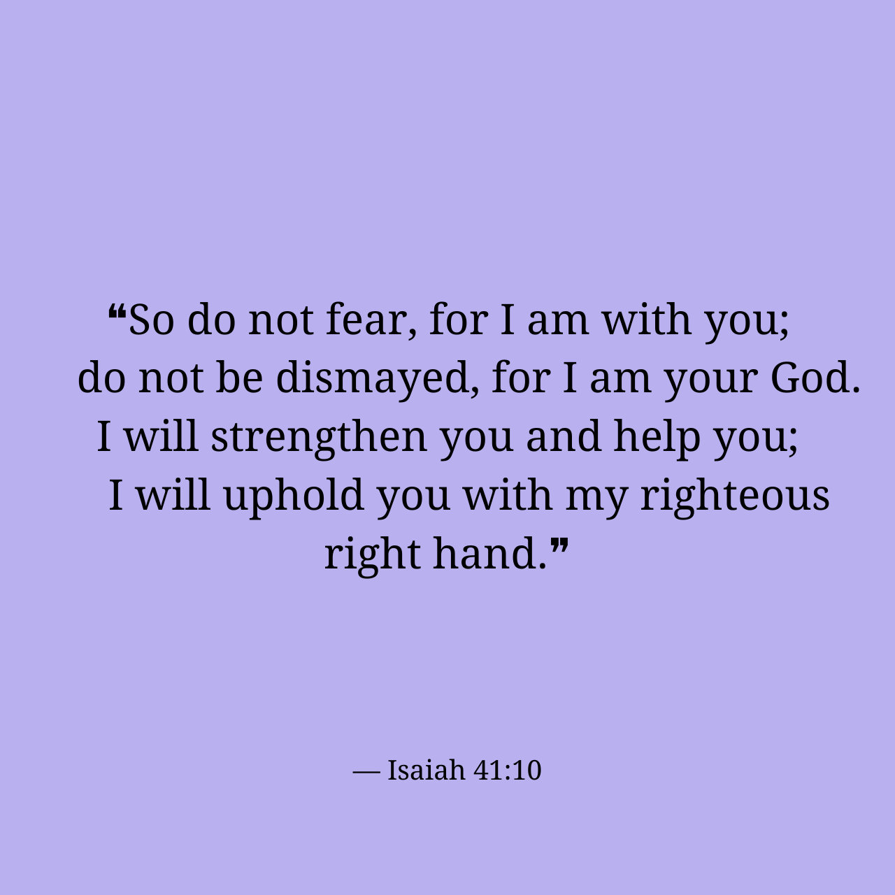 Verse of the Day: Isaiah 41:10