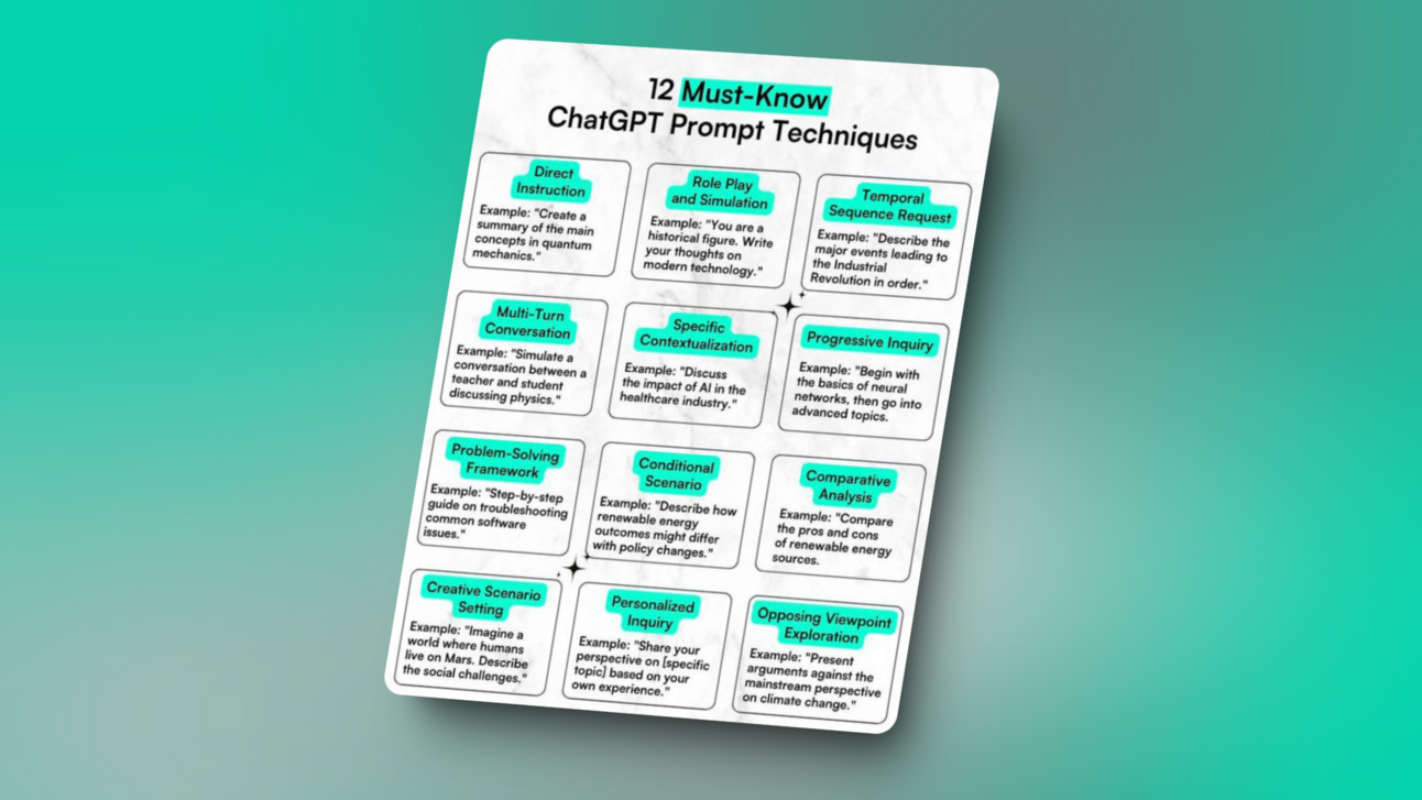 💥 12 Must-Known ChatGPT Prompting Techniques