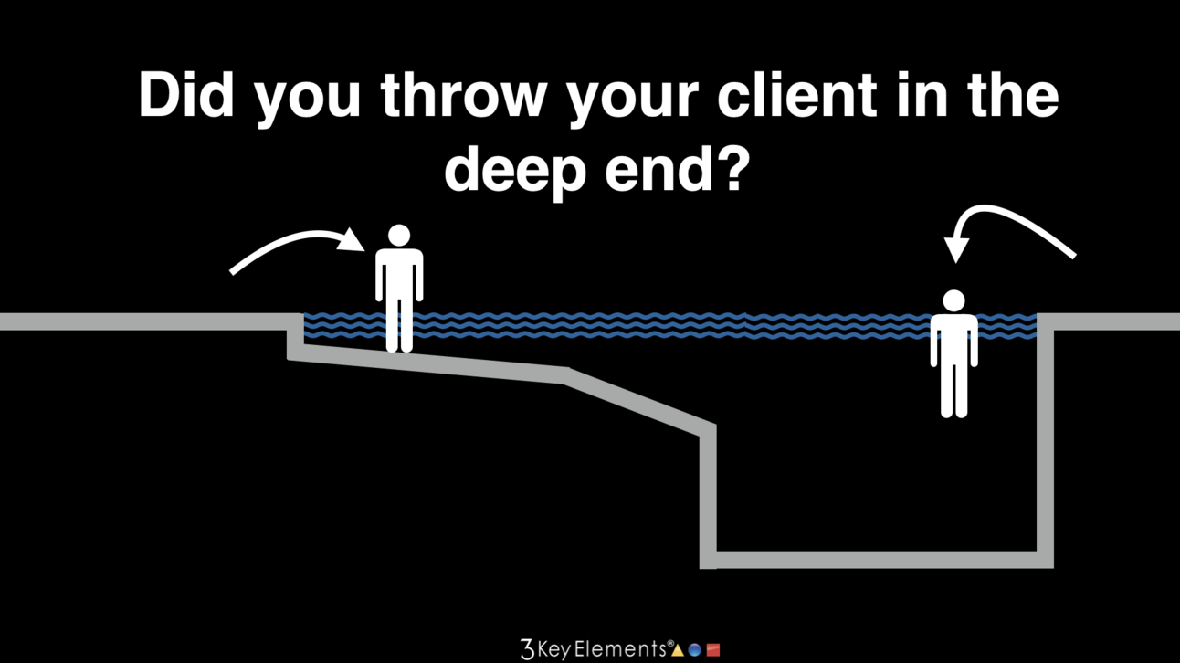 Did you throw your client in the deep end?