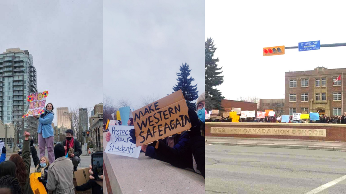 Western Canada High School students walk out of class in protest of ...