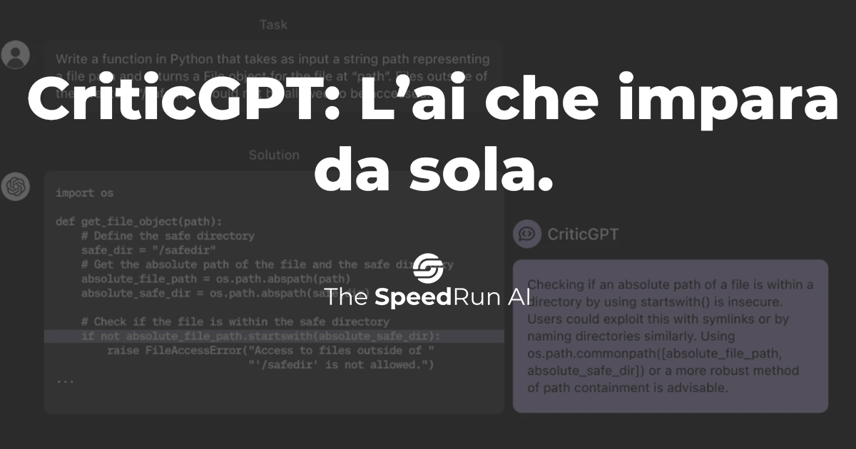 L'AI che impara da sola: CriticGpt cos'è?