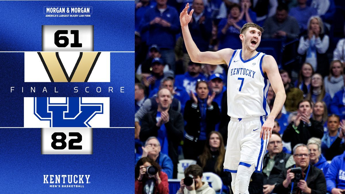 The Kentucky Wildcats men's basketball team beat Vanderbilt 82-61.