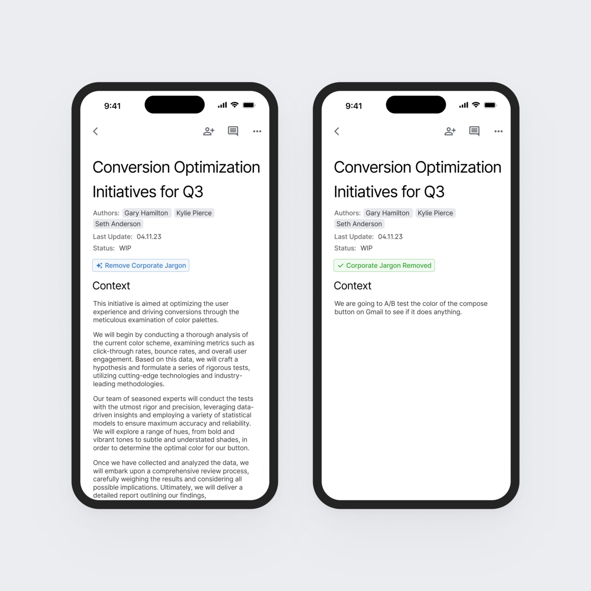 Google Docs remove corporate jargon feature Google Docs remove corporate jargon feature