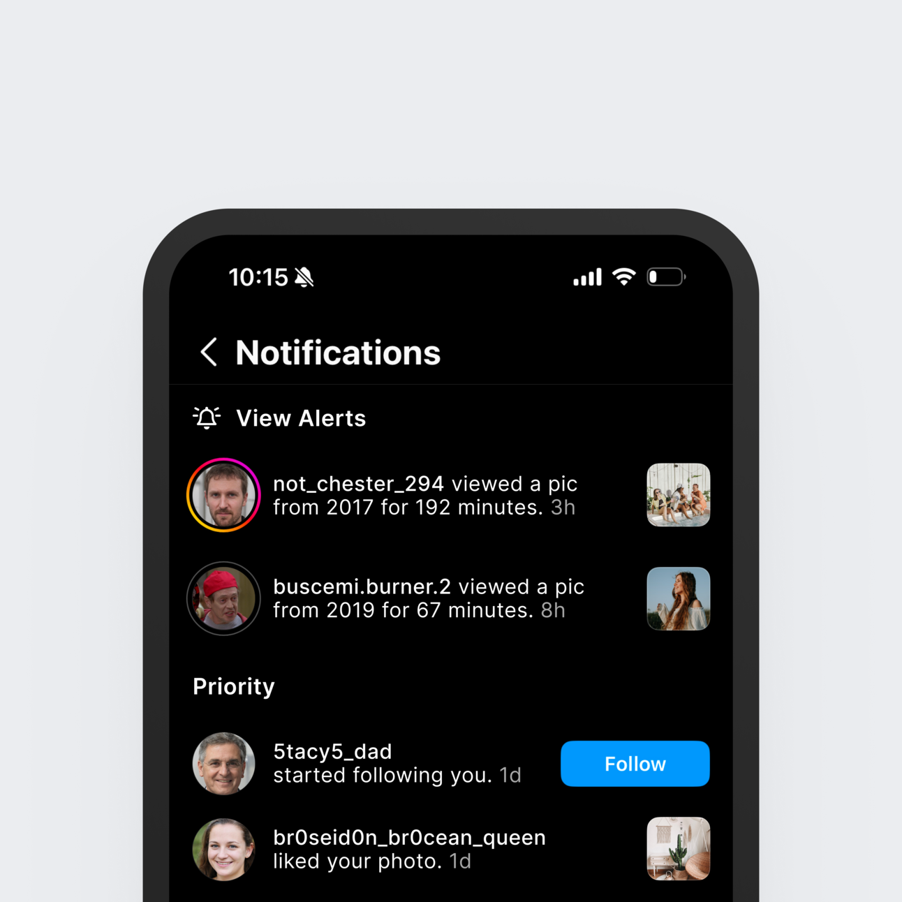 Instagram View Alerts
