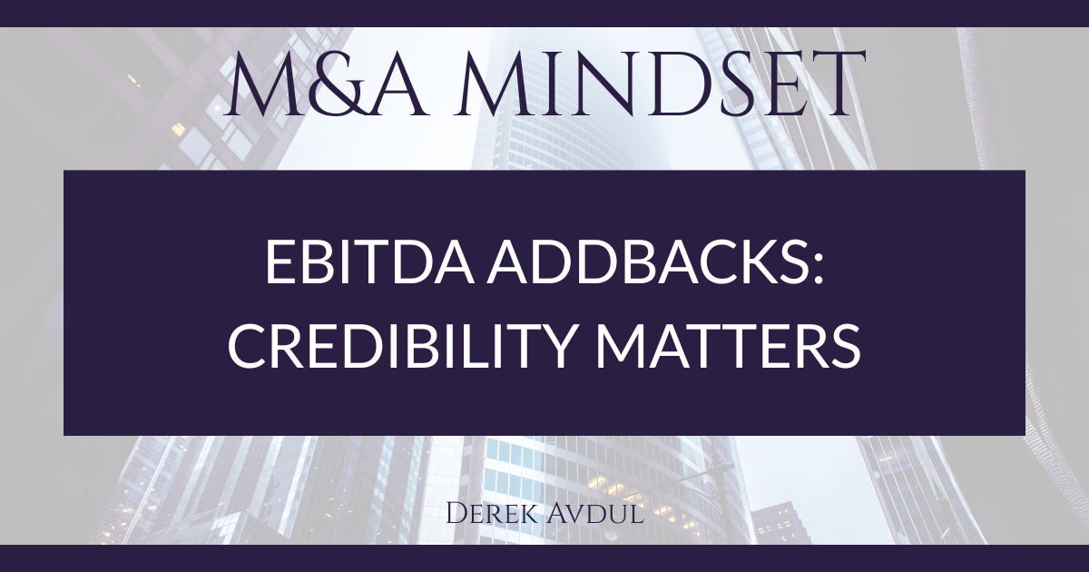 EBITDA Addbacks: Credibility Matters