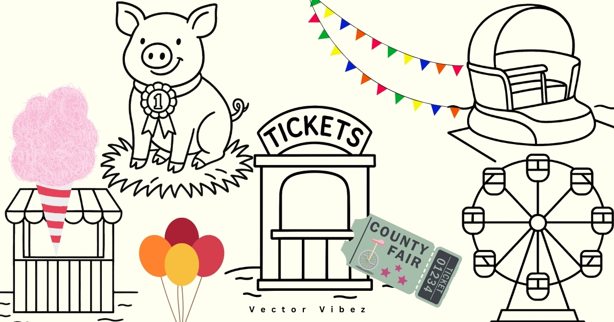 🎡 County Fair Coloring Book: 10 Free Midway Magic Pages! 🖍️