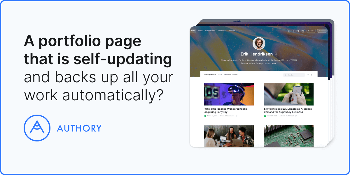 Authory Review: Freelance Writer Portfolio Tool