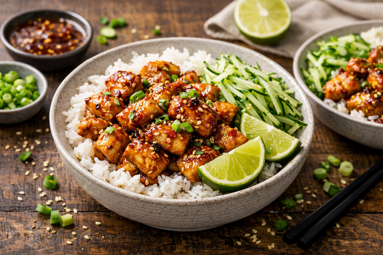 🍯 Hot Honey Garlic Chicken Bowls (20-Min Dinner)Hot Garlic Chicken Bowl ...