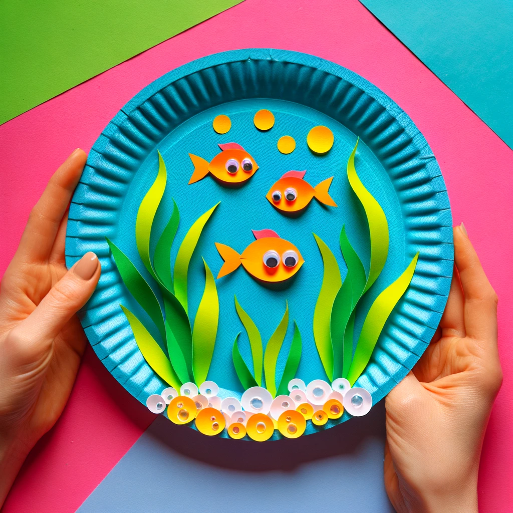 Paper Plate Goldfish Bowl Craft