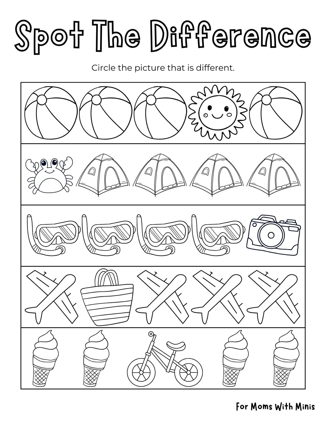 Summer Themed Spot The Difference