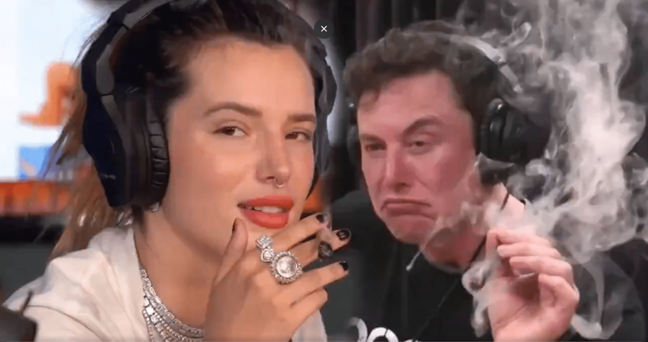 Watch Bella Thorne Recreate Elon Musk “Weed Smoking” Meme