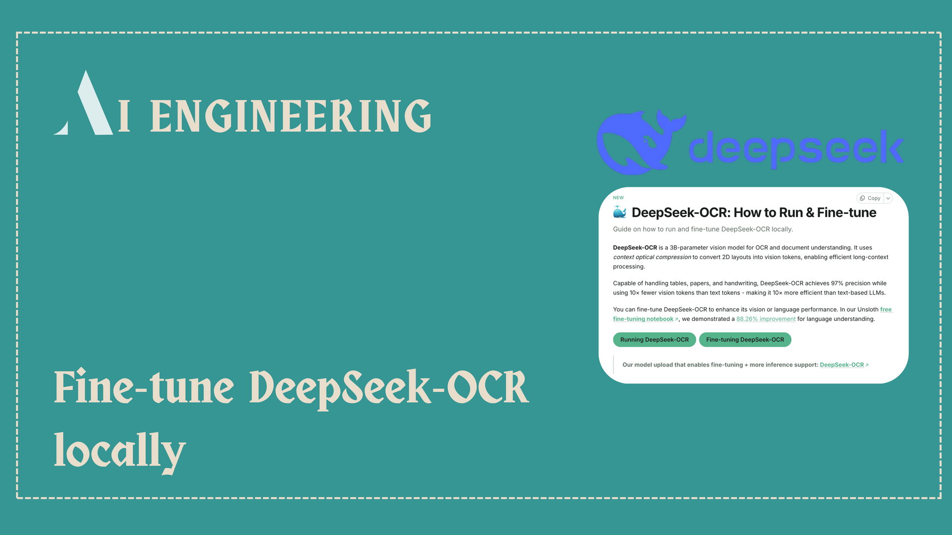 Fine-tune DeepSeek-OCR locally