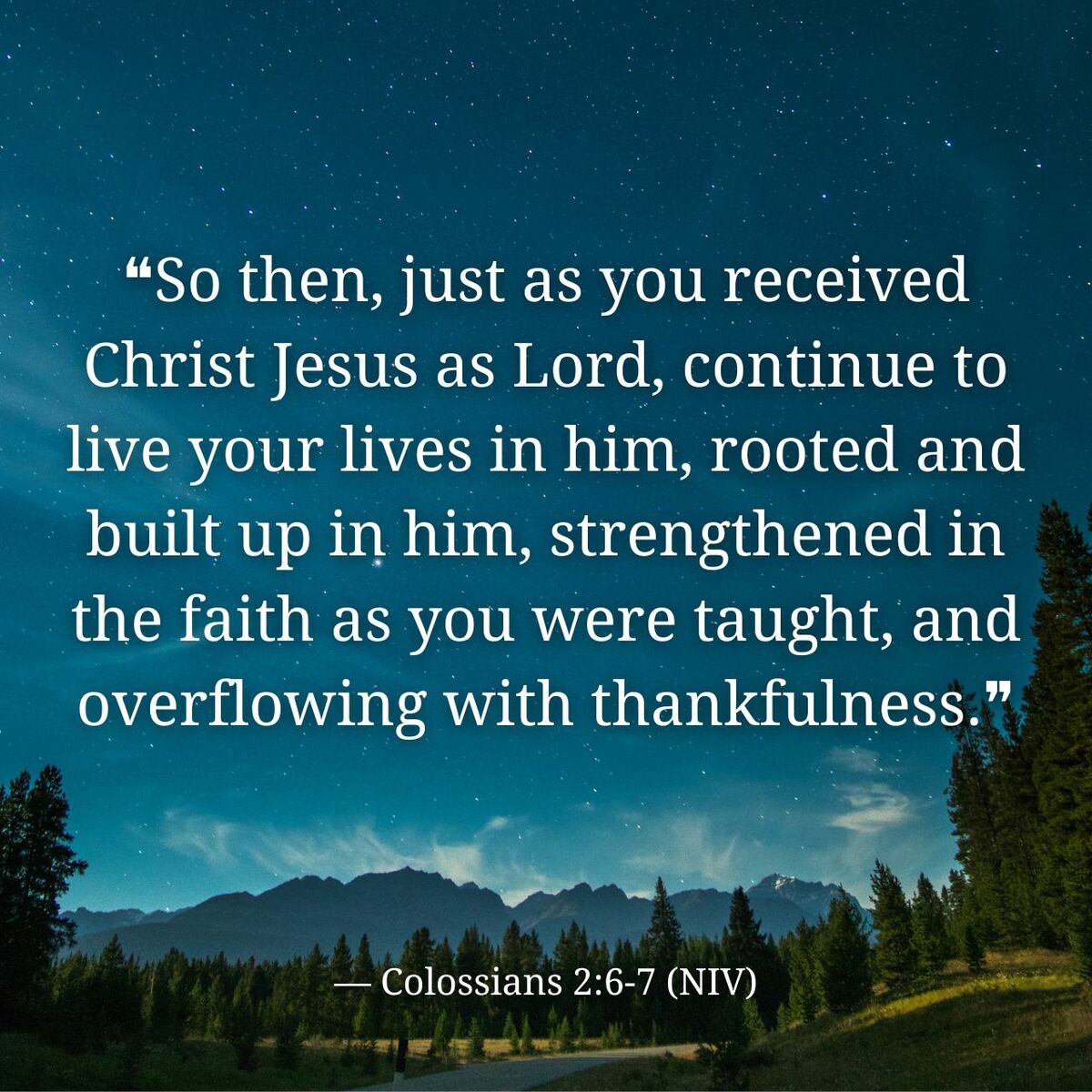 Verse of the Day: Colossians 2:6-7