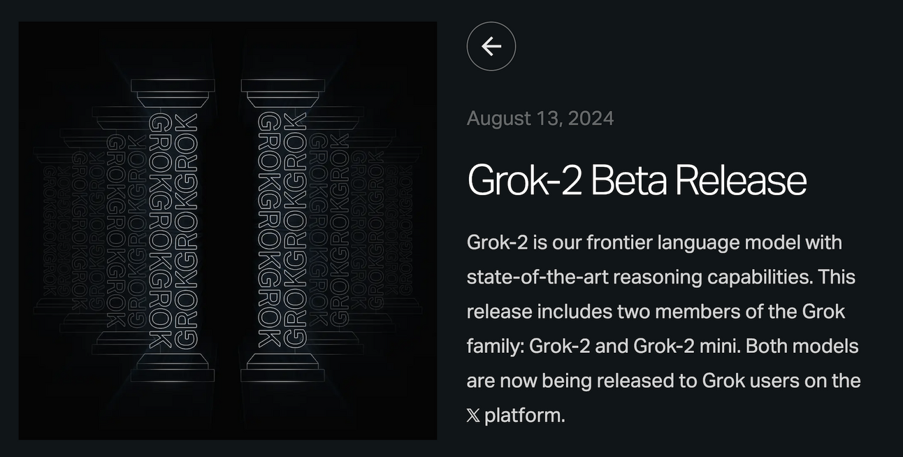 xAI launched Grok-2 and Grok-2 Mini