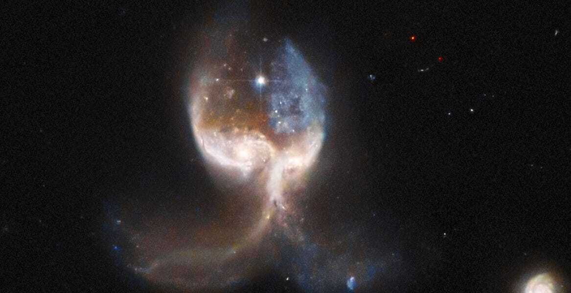 A galactic collision makes for a weird and beautiful galaxy