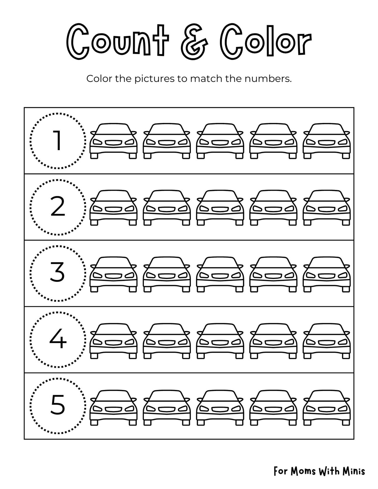 Count and Color The Cars