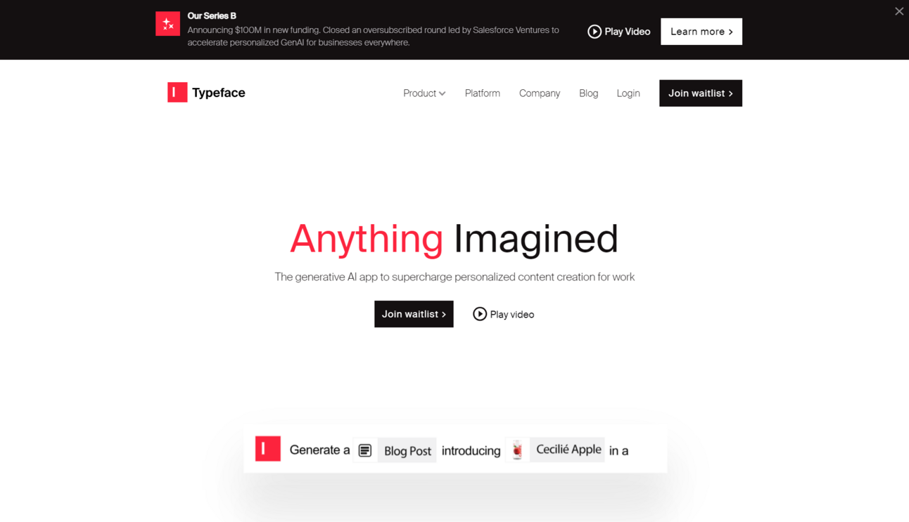 #87 | AI Tool: Typeface, Prompt: Innovative Business Ideas