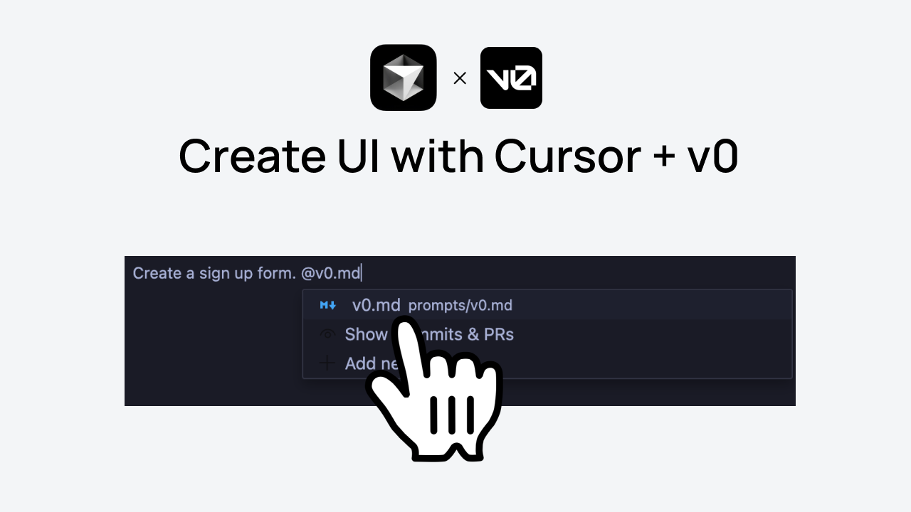 Use this trick to create UI elements with Cursor + v0