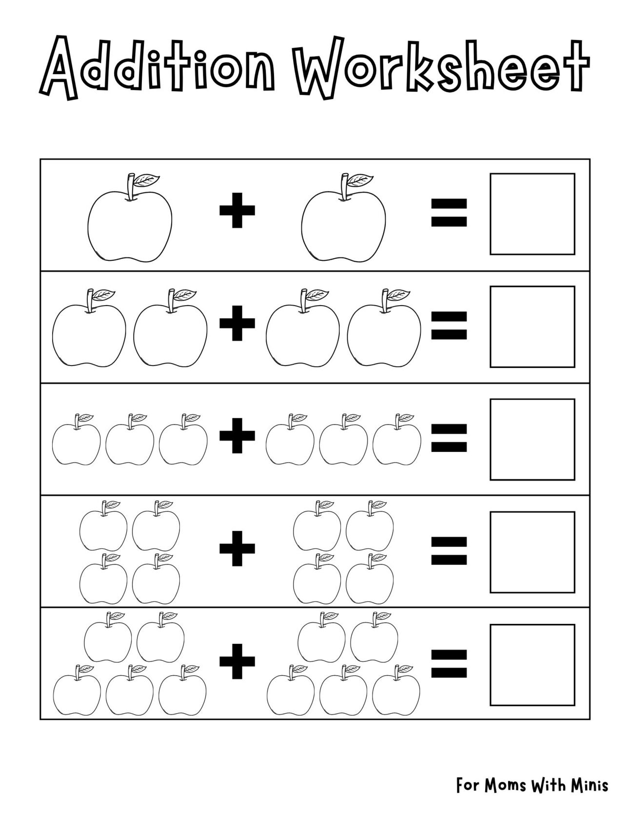 Apple Addition Worksheet