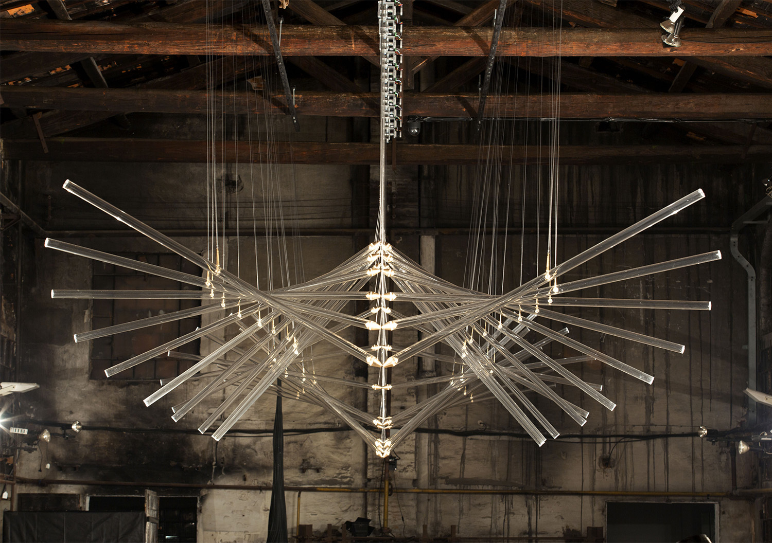 Dramatic + Kinetic Lighting Installation By Studio Drift
