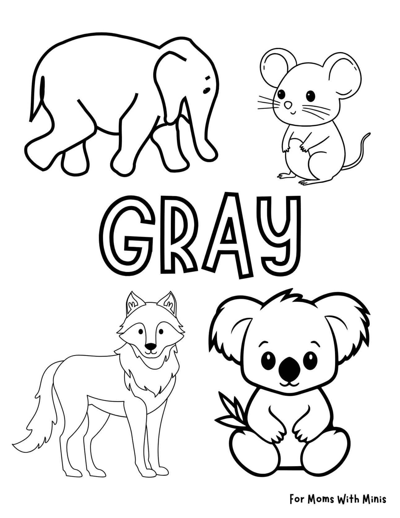 The Color Gray Coloring Page