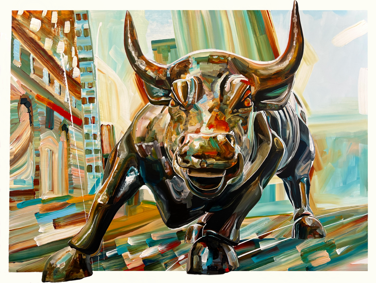 Charging Bull painting and travel update