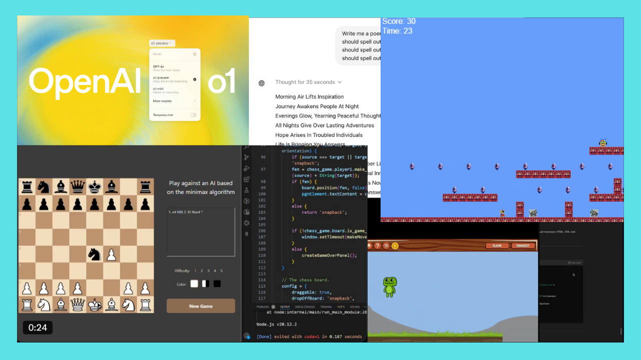 [Beyond GPT-4?]8 Mind-Blowing Use Cases of OpenAI O1: From Games to Web Apps