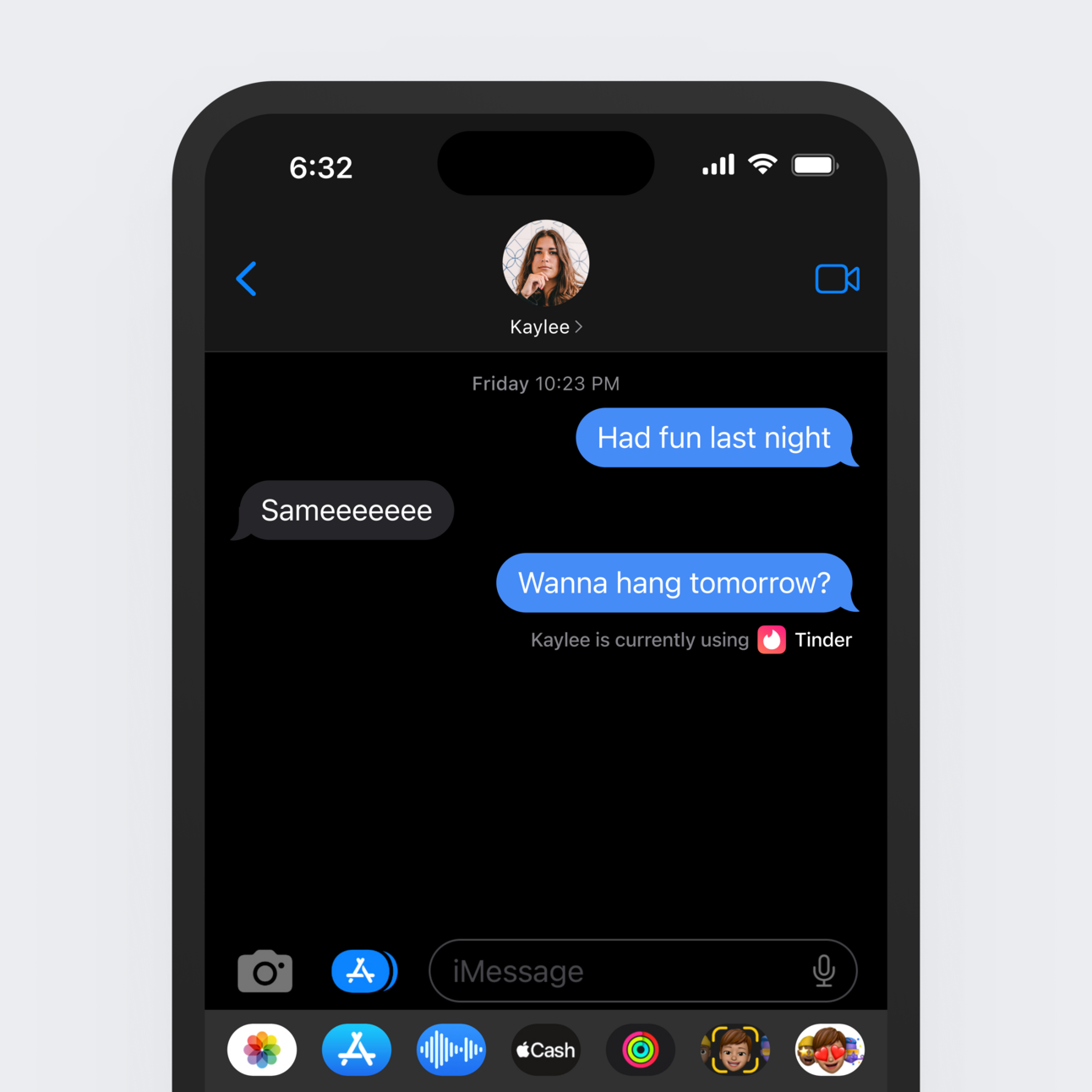 iMessage see what app they're currently using