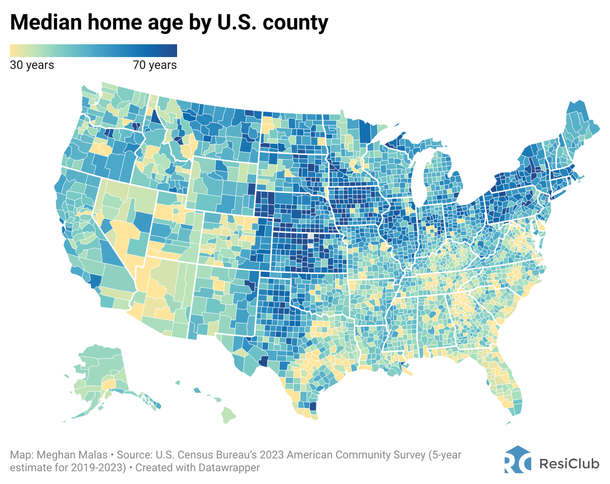 Map: The housing markets with the oldest—and youngest—housing stock