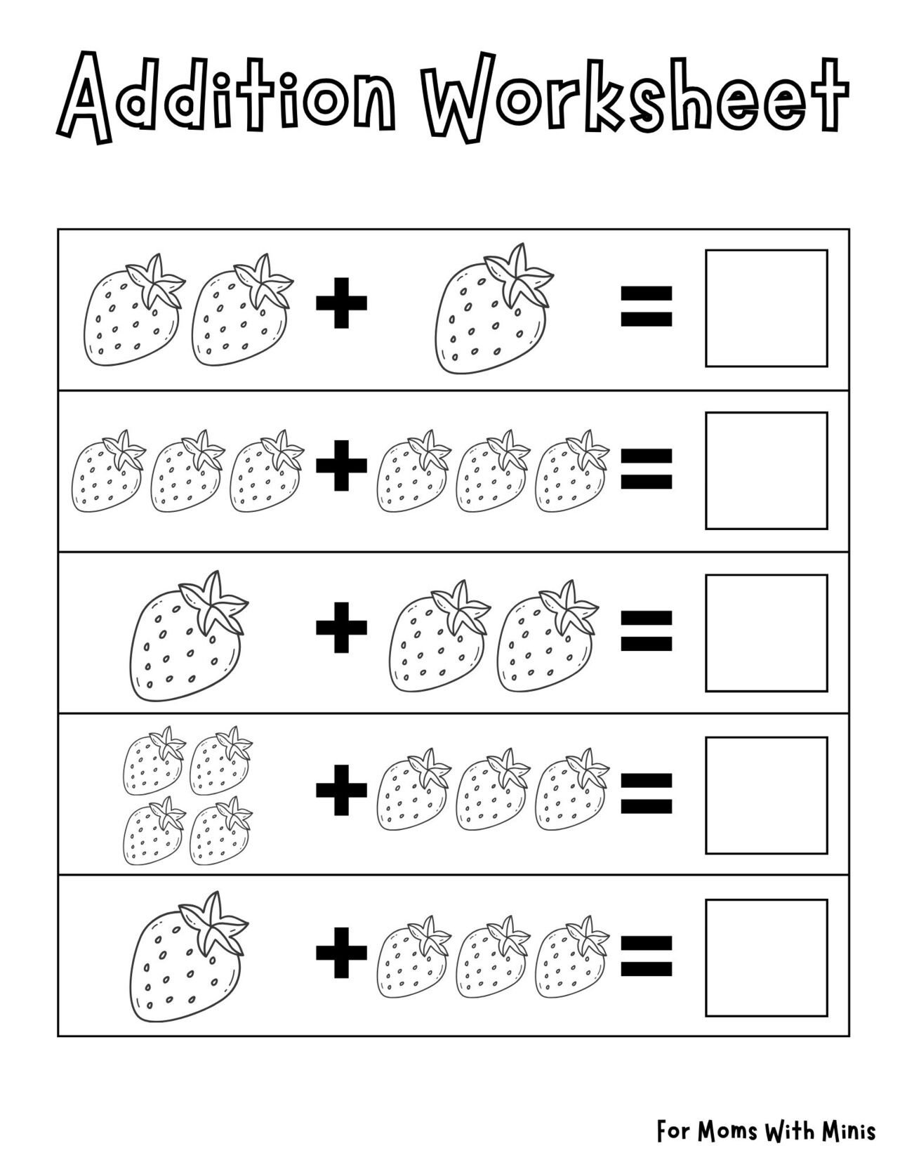 Strawberry Addition Worksheet