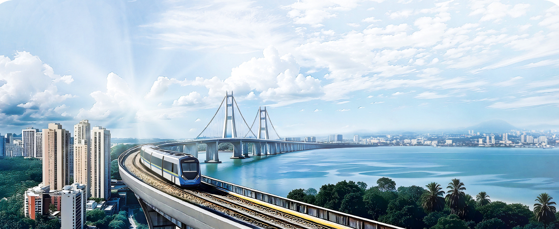 Penang's LRT connecting Georgetown to the airport and train station
