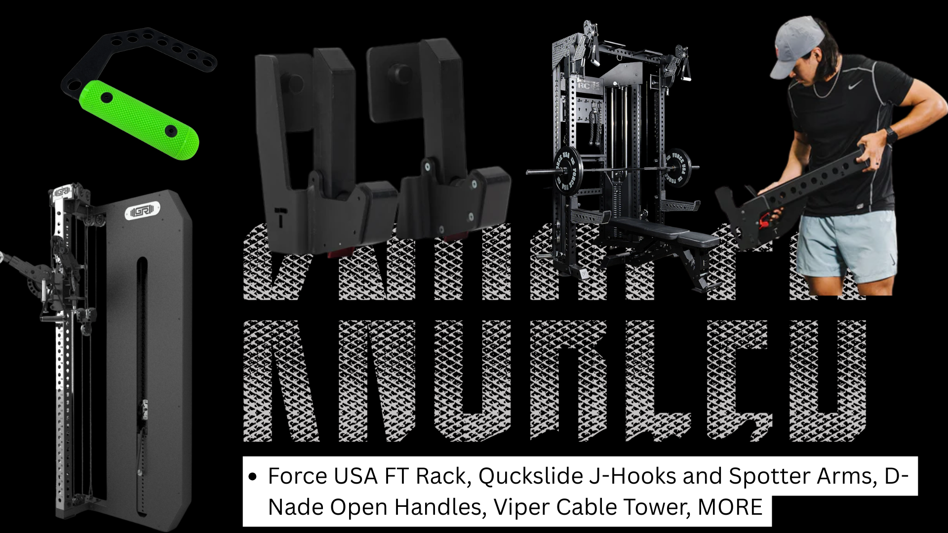 Force USA FT Rack, Quckslide J-Hooks and Spotter Arms, D-Nade Open ...