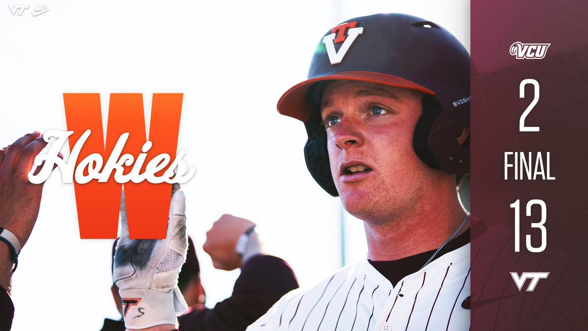 The Virginia Tech Hokies baseball team beat VCU 13-2.