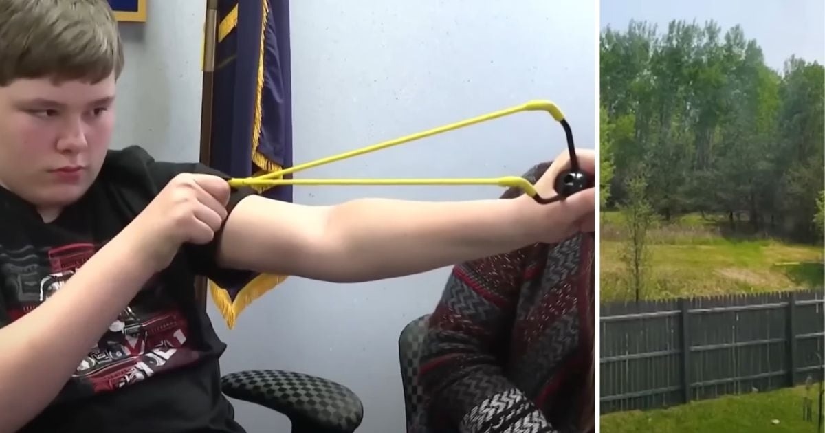 Boy Uses Slingshot To Save Sister's Life