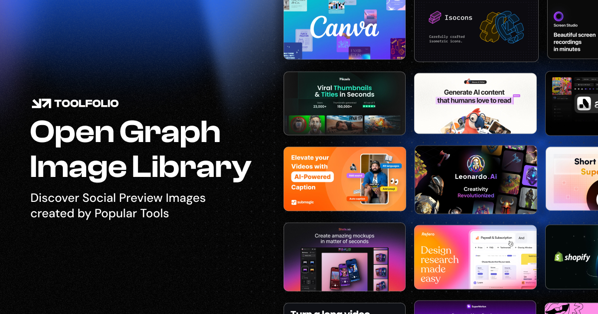 Open Graph (OG) Image Library Live on Toolfolio